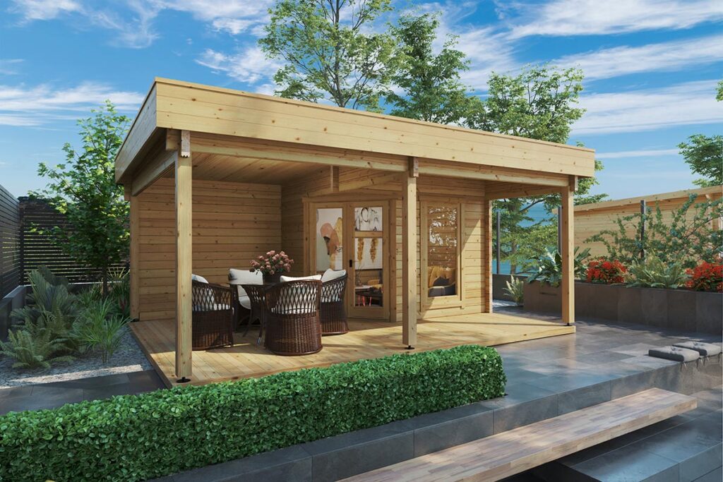 Puidust aiamajad veranda või terrassiga. Aiamaja24